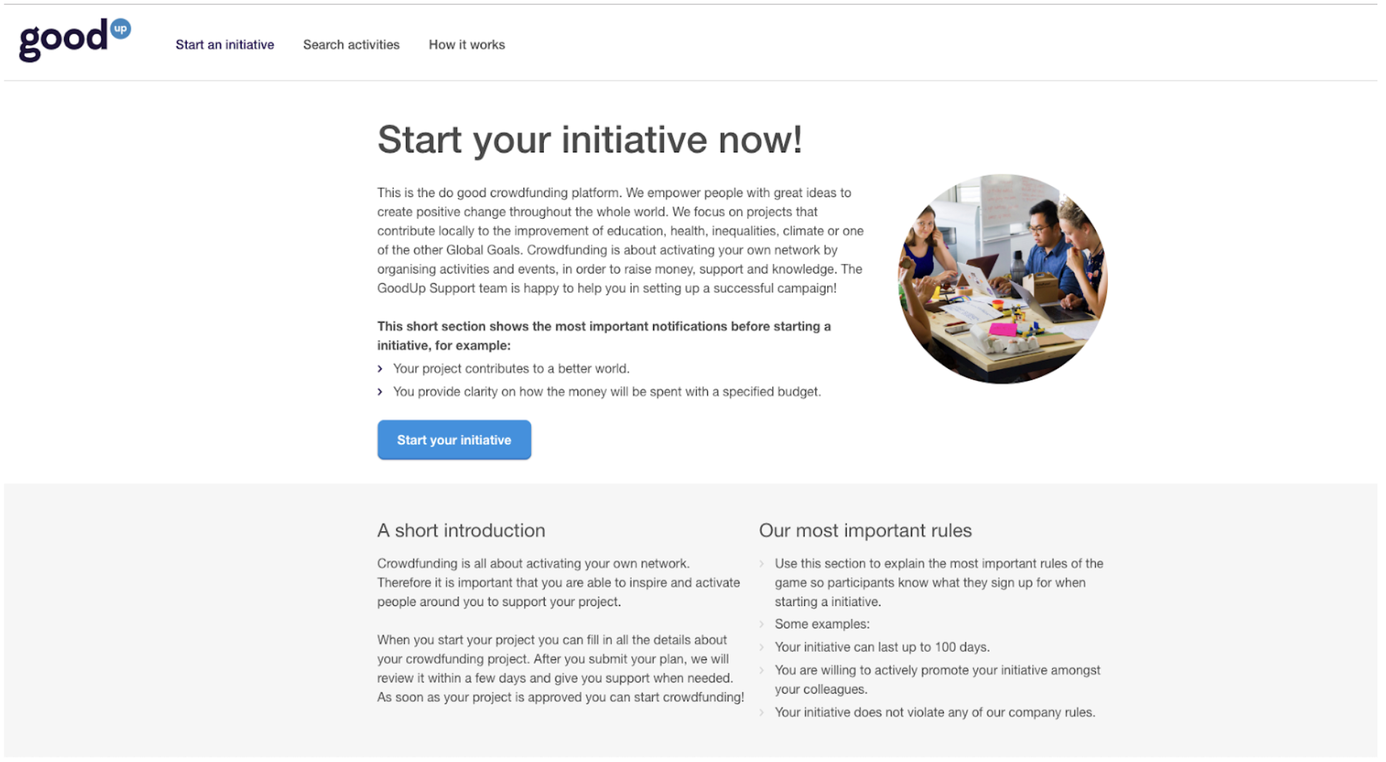 How to create an initiative