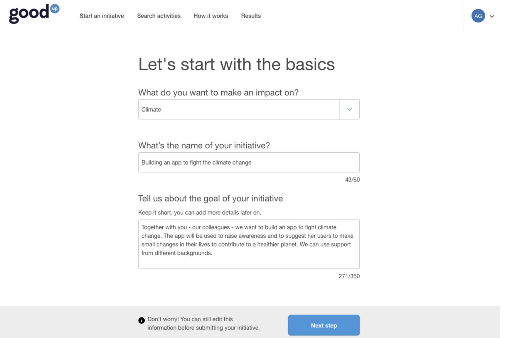 How to create an initiative
